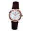 Grovana Quartz with Silver Dial Analogue Display and Brown Leather ...
