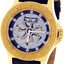 King Master Genuine Diamond 18K Gold Tone Case Black Leather Band #KM ...