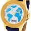King Master Genuine Diamond 18K Gold Tone Case Black Leather Band #KM ...